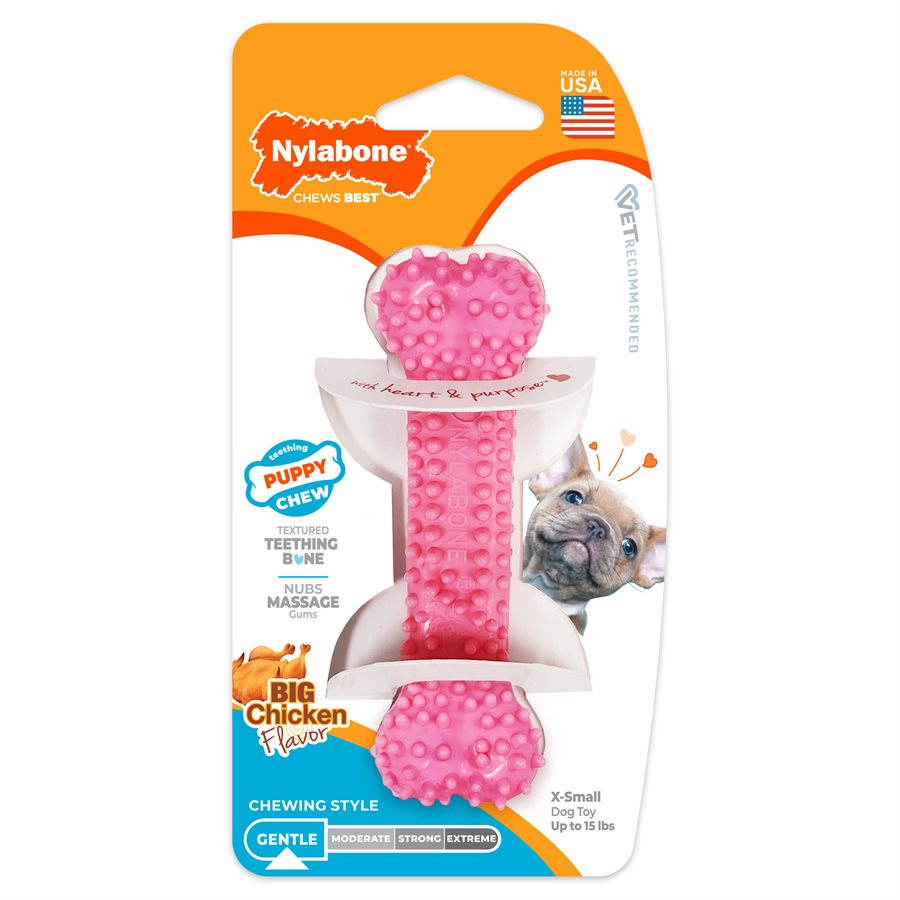 Nylabone Puppy Chew Dental Bone Pink Petite