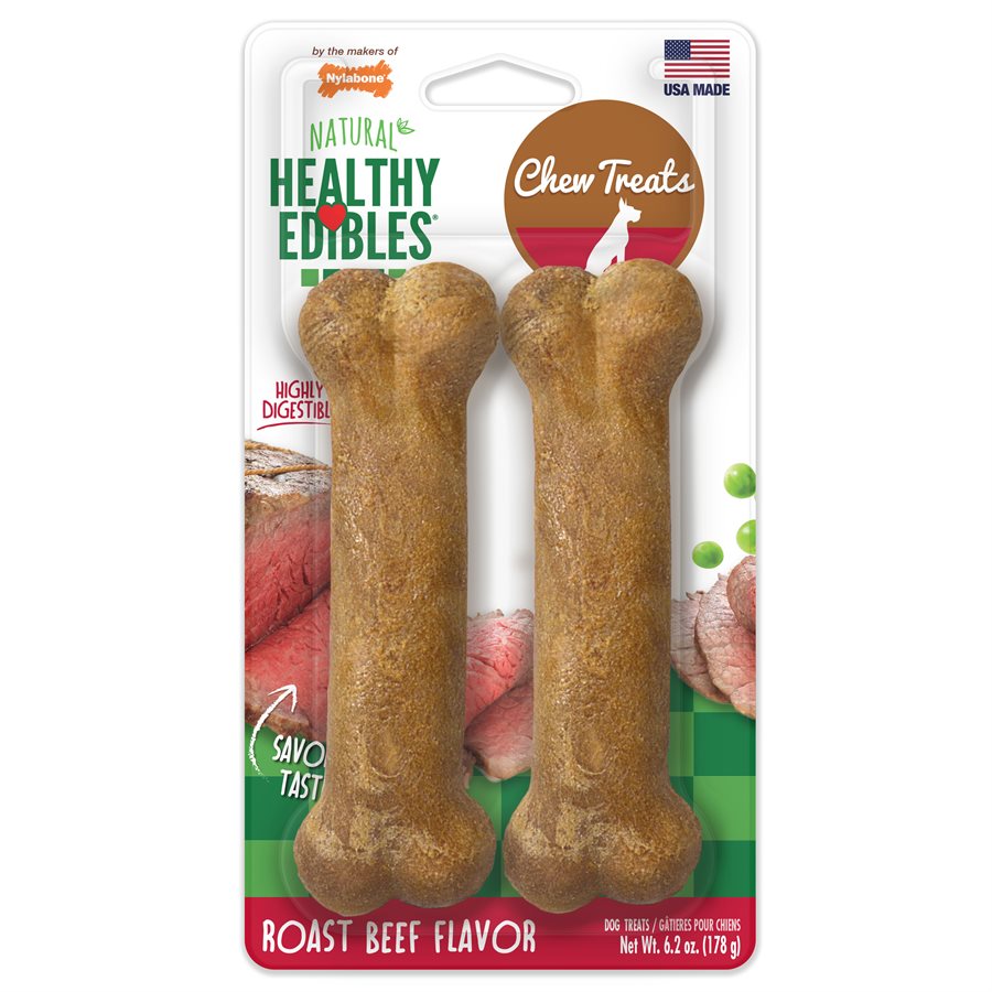 Nylabone Healthy Edibles Roast Beef Twin Pack Wolf Nylabone Healthy Edibles Roast Beef Twin Pack Wolf